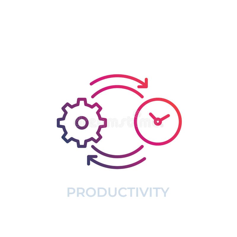Productivity Vector Icon, Line Art Stock Vector - Illustration of ...