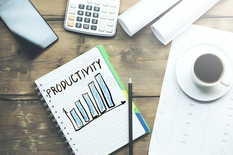 Productivity word on page stock image. Image of goal - 177842445