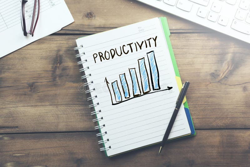 Productivity Word on Paper with Keyboard Stock Photo - Image of ...