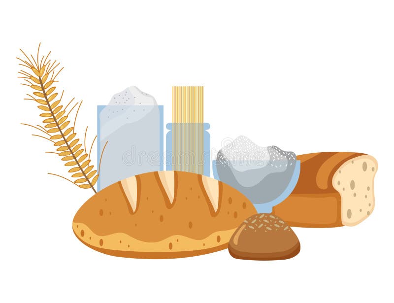 Productos Nutricionales En El Pan Stock de ilustración - Ilustración de ...