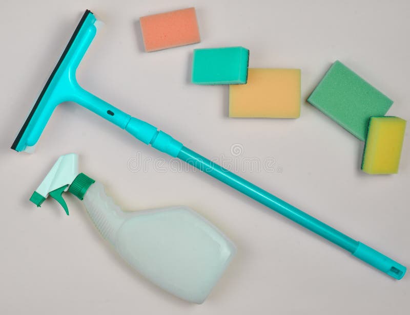Products for Cleaning Glass Windows. Stock Image - Image of clean ...
