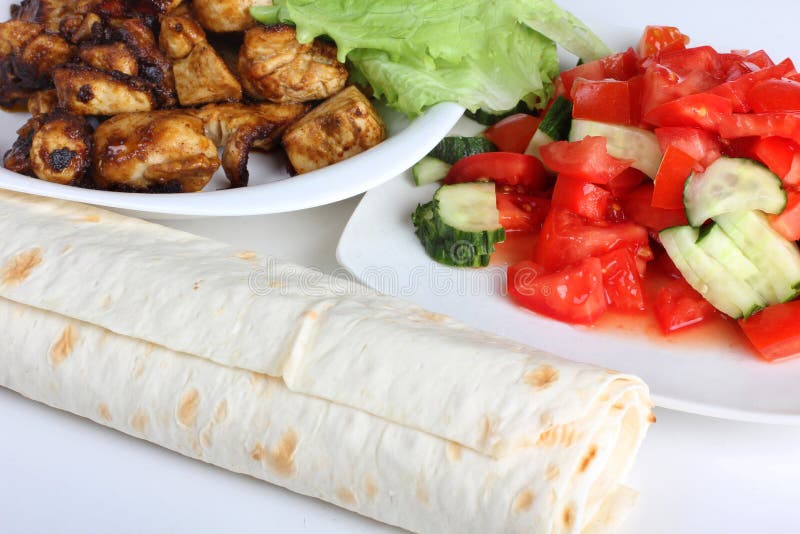 Ingredients for Shawarma Three Stock Photo - Image of pita, pepper ...
