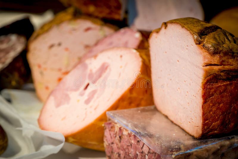 Products Made from Natural Meat Stock Image - Image of smoked ...