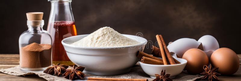 Products for Making Sweet Pastries, Homemade Bread Stock Illustration ...