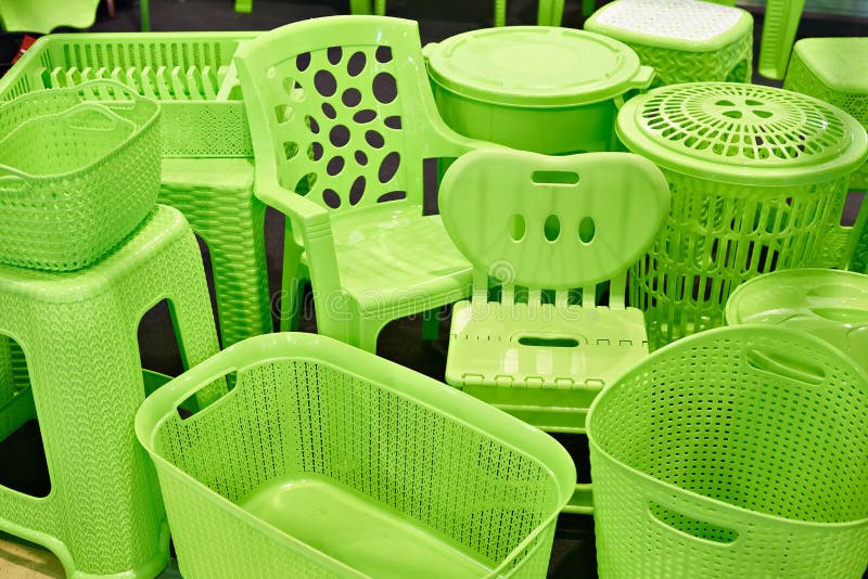 Products from Plastic - Chairs and Boxes Stock Photo - Image of elegant ...