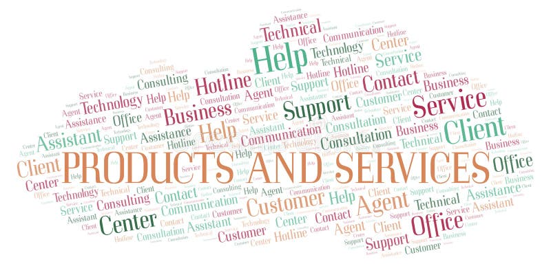 Products and Services Word Cloud. Stock Illustration - Illustration of ...