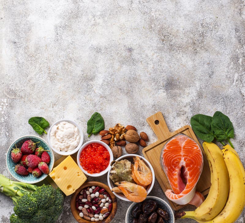 Products Sources of Hormone Dopamine Stock Photo - Image of dates ...