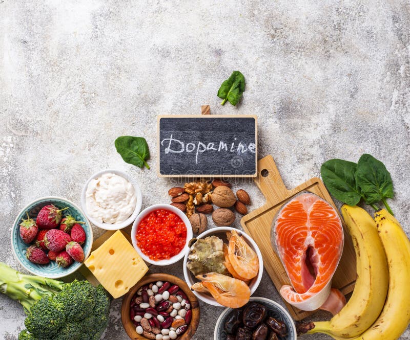 Products Sources of Hormone Dopamine Stock Photo - Image of food, brain ...
