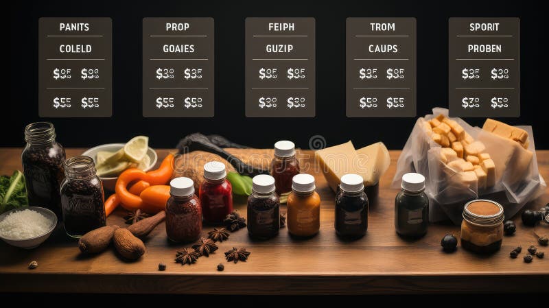 Products Table Infographics Stock Illustration - Illustration of ...