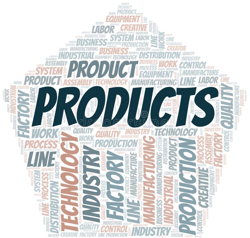 Products Word Cloud Create with Text only. Stock Illustration ...