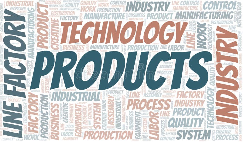 Products Word Cloud Create with Text only. Stock Illustration ...