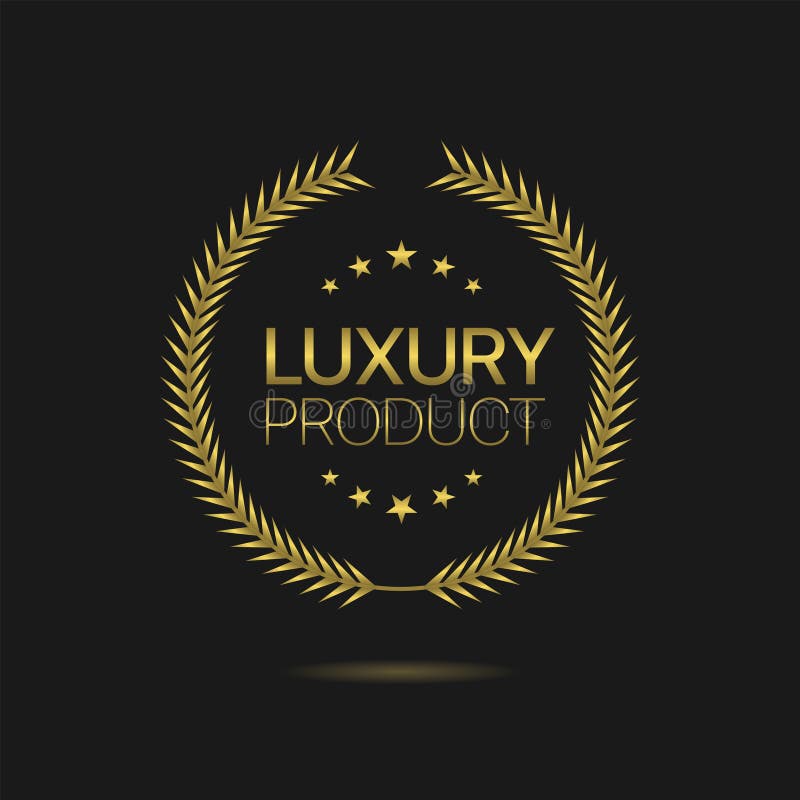Produit De Luxe Label or Laurel Wreath Illustration de Vecteur ...