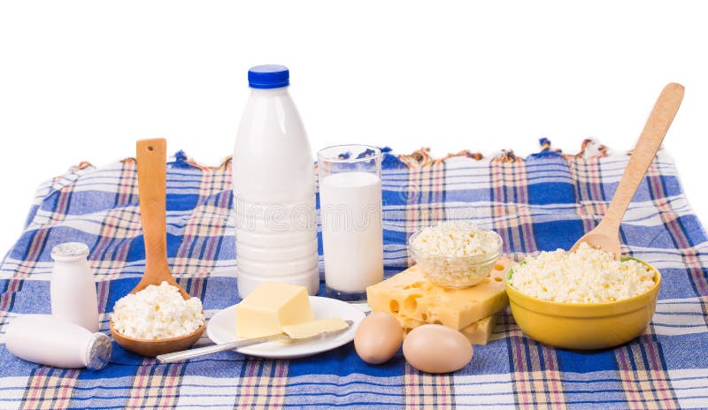 Produit Laitier Dans L'assortiment Photo stock - Image du caillé ...