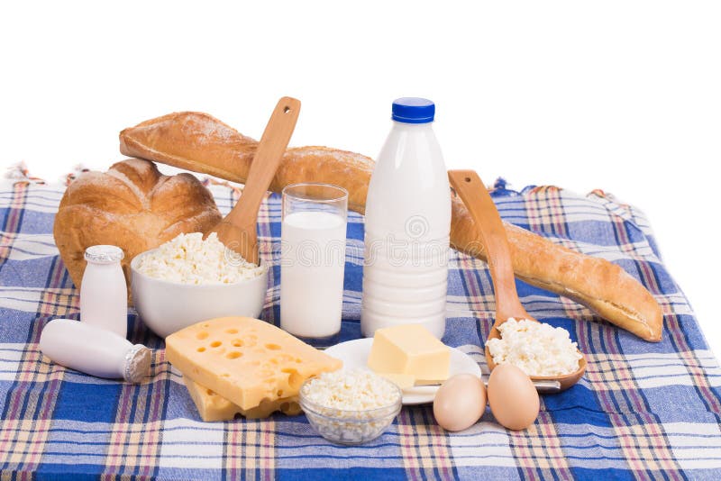 Produit Laitier Dans L'assortiment Photo stock - Image du caillé ...