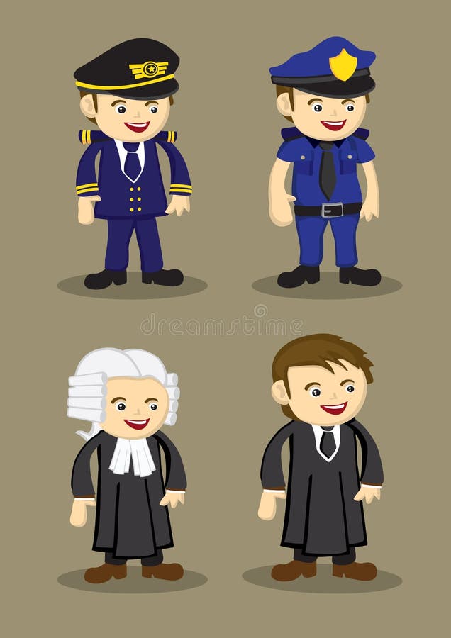 Proefpoliceman Judge En Advocaat Vector Illustration Vector Illustratie ...