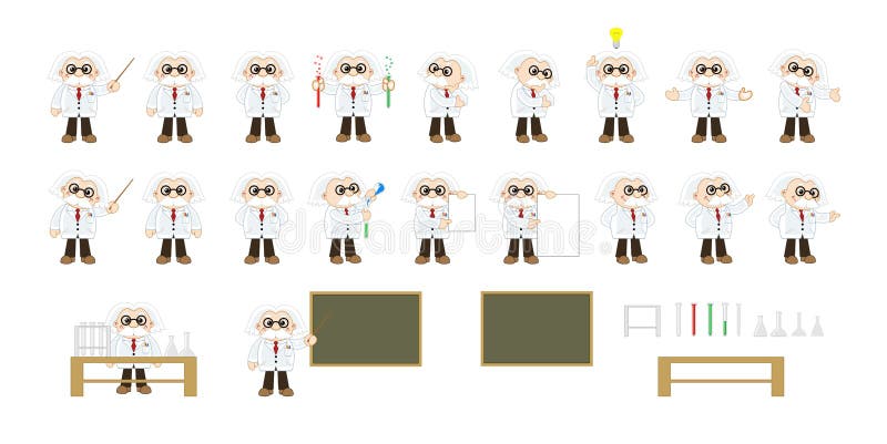 Cartoon professor stock illustration. Illustration of lecture - 135082416