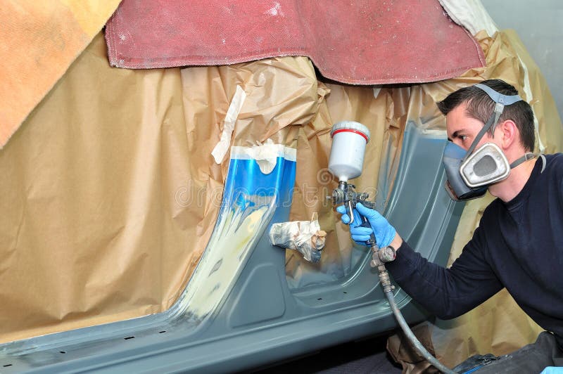 Profesional car painter. stock photo. Image of color - 35208076