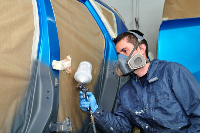 Profesional car painter. stock photo. Image of color - 35208076