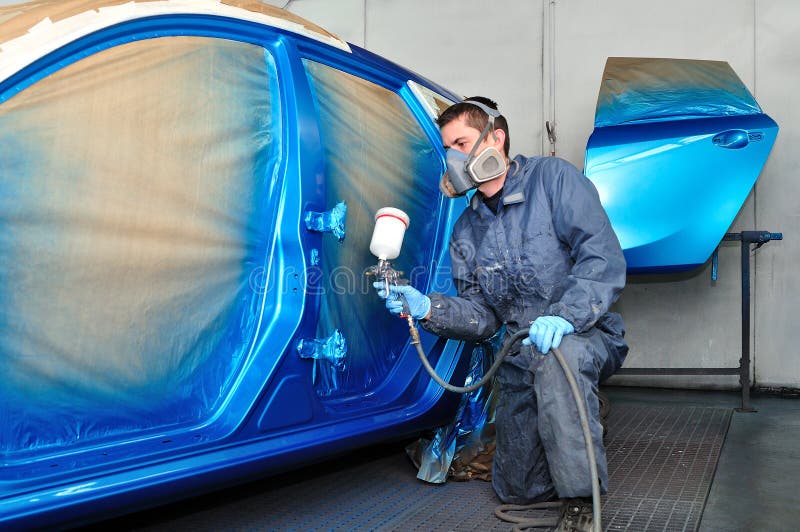 Profesional car painter. stock photo. Image of color - 35208076