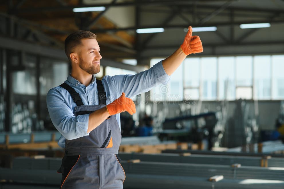 Profesional Fabric Worker. Metal Processing Plant. a Worker at a Metal ...