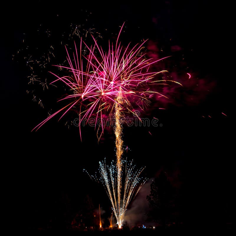 Profesional Fireworks with View of Blast Station Stock Image - Image of ...