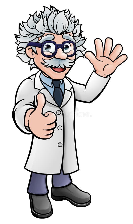 Profesor Cartoon Character Del Científico Ilustración del Vector ...