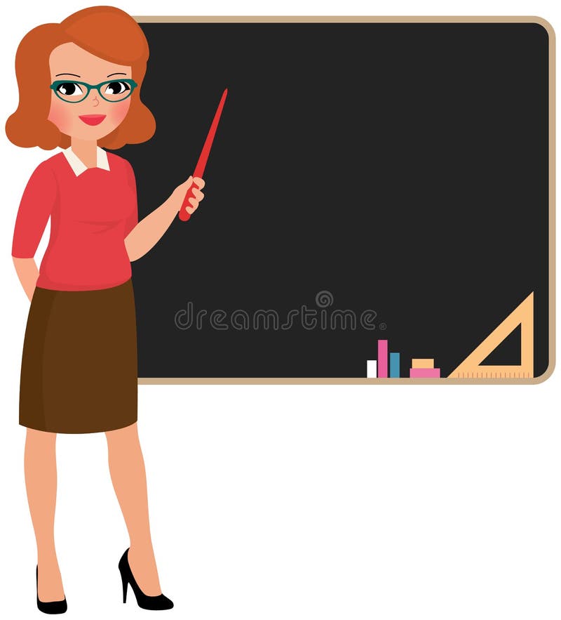 Professeur au tableau noir illustration stock. Illustration du fille ...