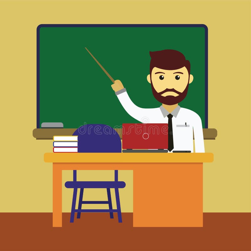 Professeur Cartoon Illustration Illustration de Vecteur - Illustration ...