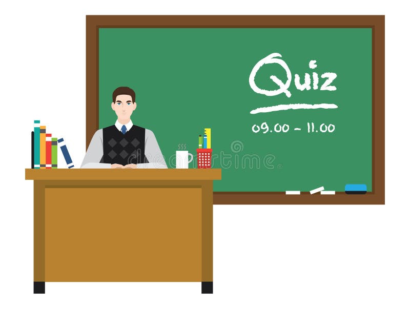 Professeur Devant Le Tableau Avec Le Texte Illustration de Vecteur ...