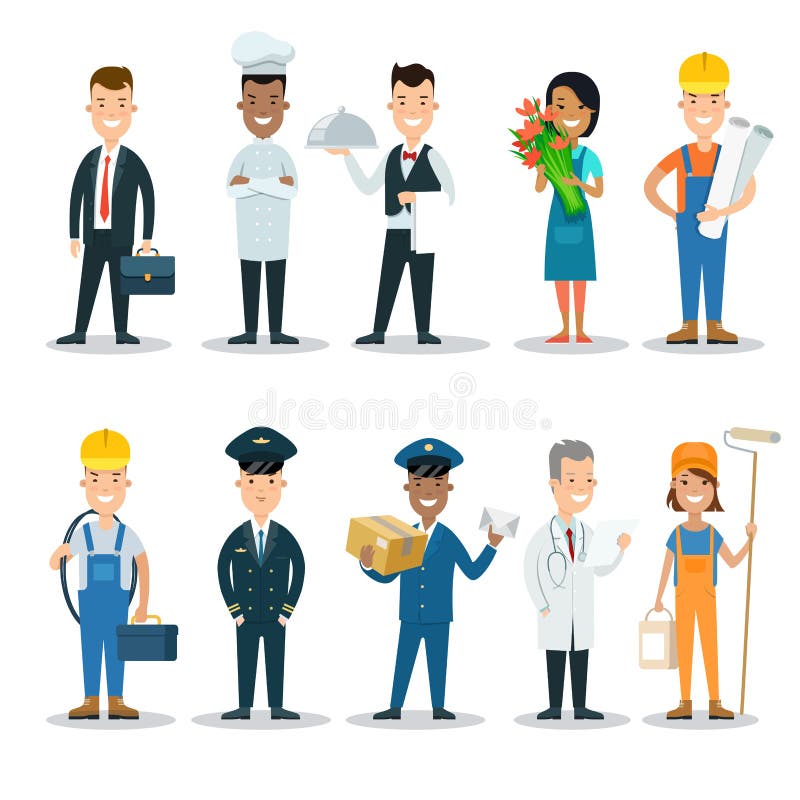 Professi Profesional Plano Del Carácter De La Gente Stock de ...