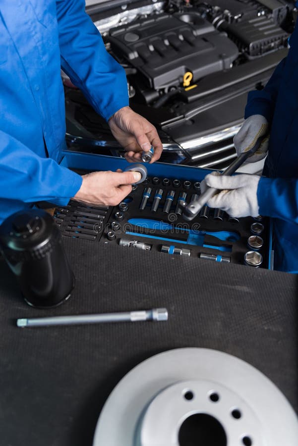Professioanl Mechanics Putting Tools in Order Stock Image - Image of ...
