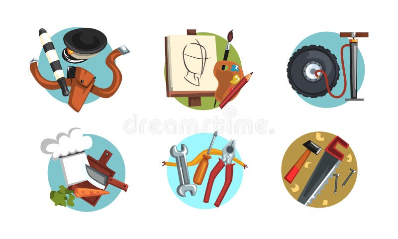 Profession Attributes Composition with Handy Tools and Instrument ...