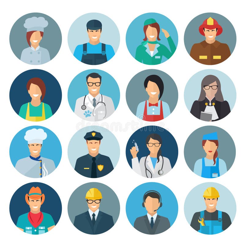 Profession Avatar Flat Icon Stock Vector - Illustration of interface ...