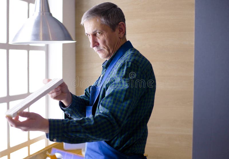 Profession, Carpentry, Woodwork and People Concept - Carpenter Testing ...