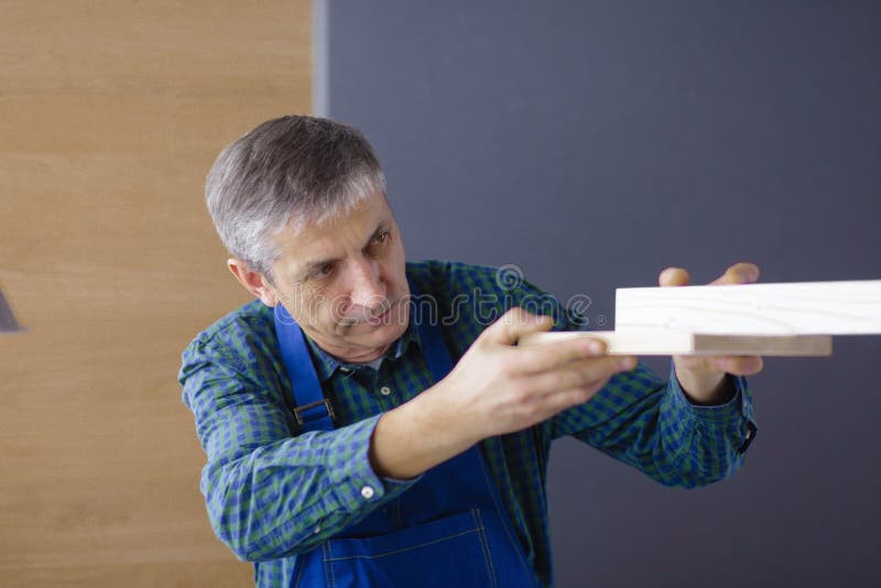 Profession, Carpentry, Woodwork and People Concept - Carpenter Testing ...