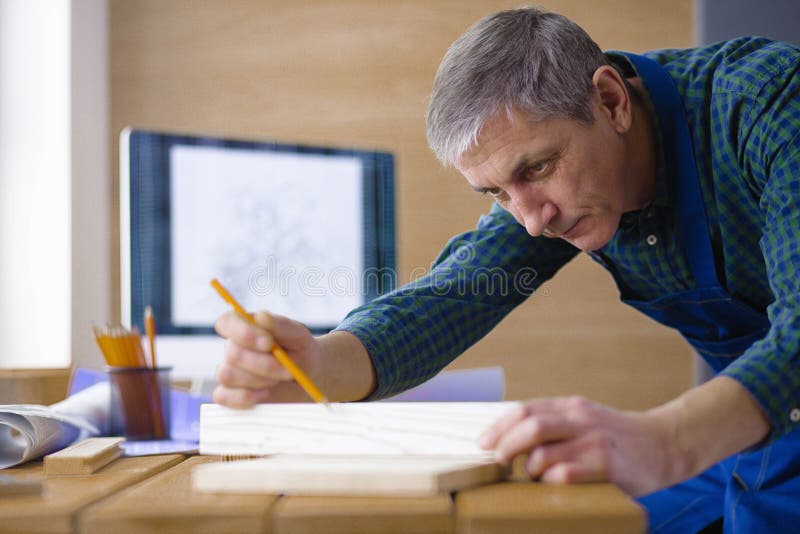 Profession, Carpentry, Woodwork and People Concept - Carpenter Testing ...