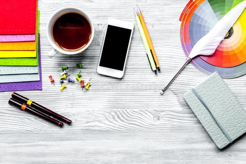 Profession Concept with Designer Tools on Work Desk Background T Stock ...