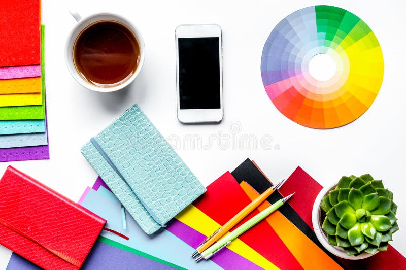 Profession Concept with Designer Tools on Work Desk Background T Stock ...