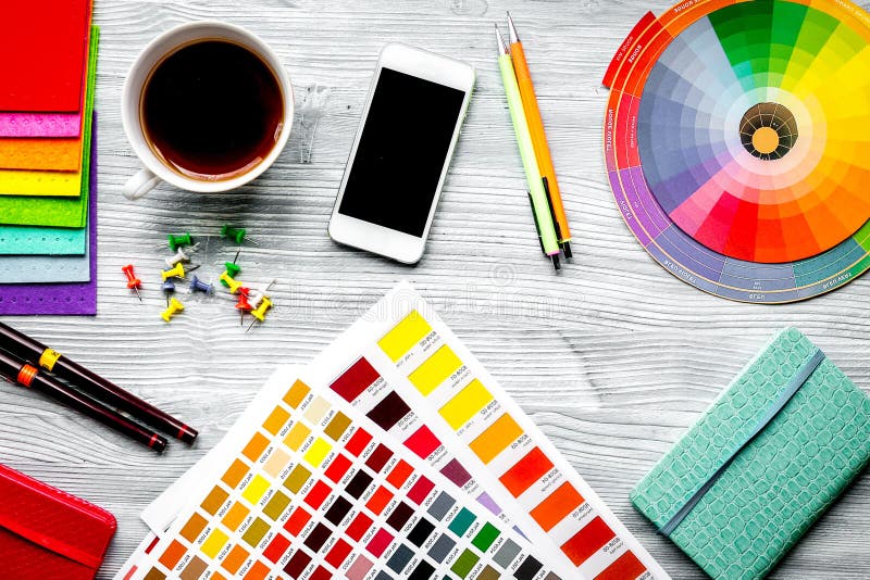 Profession Concept with Designer Tools on Work Desk Background T Stock ...