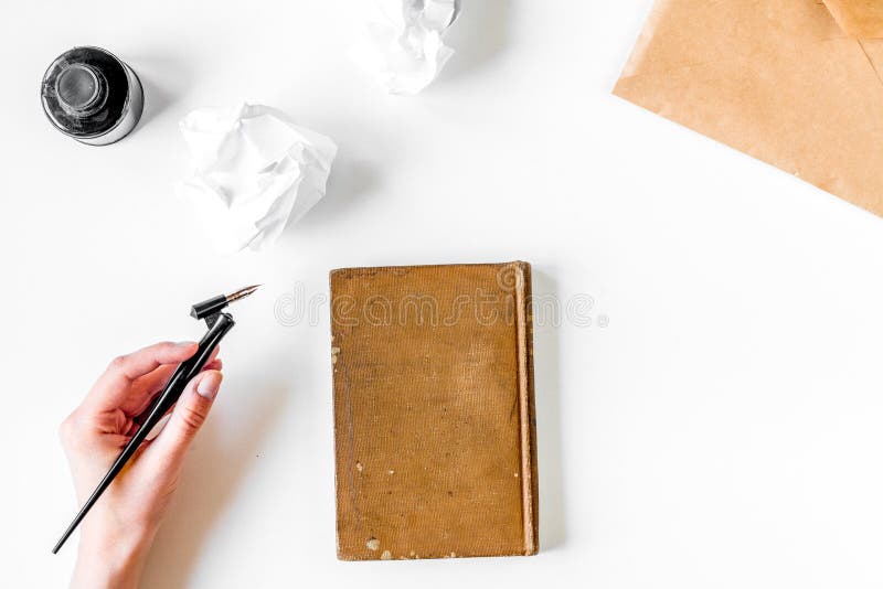 Profession Concept with Writer Tools on Work Desk Background Top Stock ...