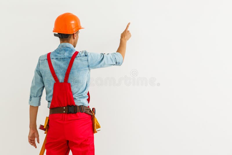 Profession, Construction and Building - Happy Smiling Male Worker or ...