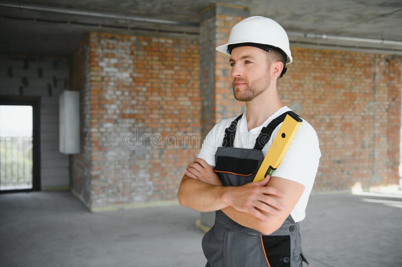 Profession, Construction and Building - Male Worker or Builder in ...