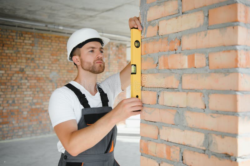 Profession, Construction and Building - Male Worker or Builder in ...