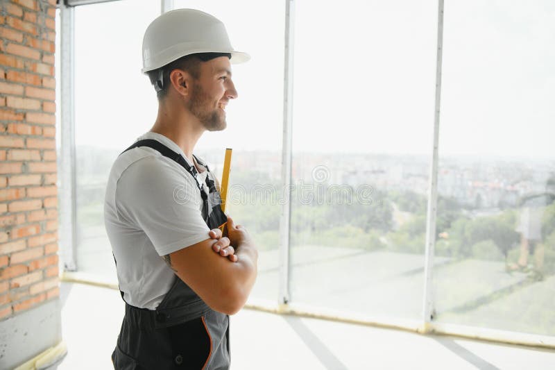 Profession, Construction and Building - Male Worker or Builder in ...