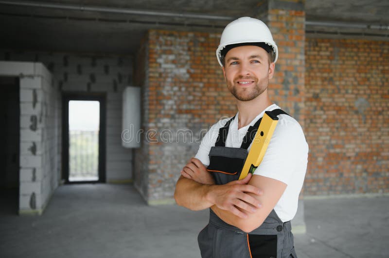 Profession, Construction and Building - Male Worker or Builder in ...