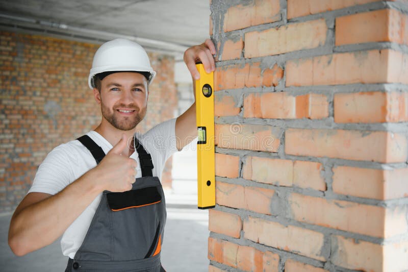 Profession, Construction and Building - Male Worker or Builder in ...