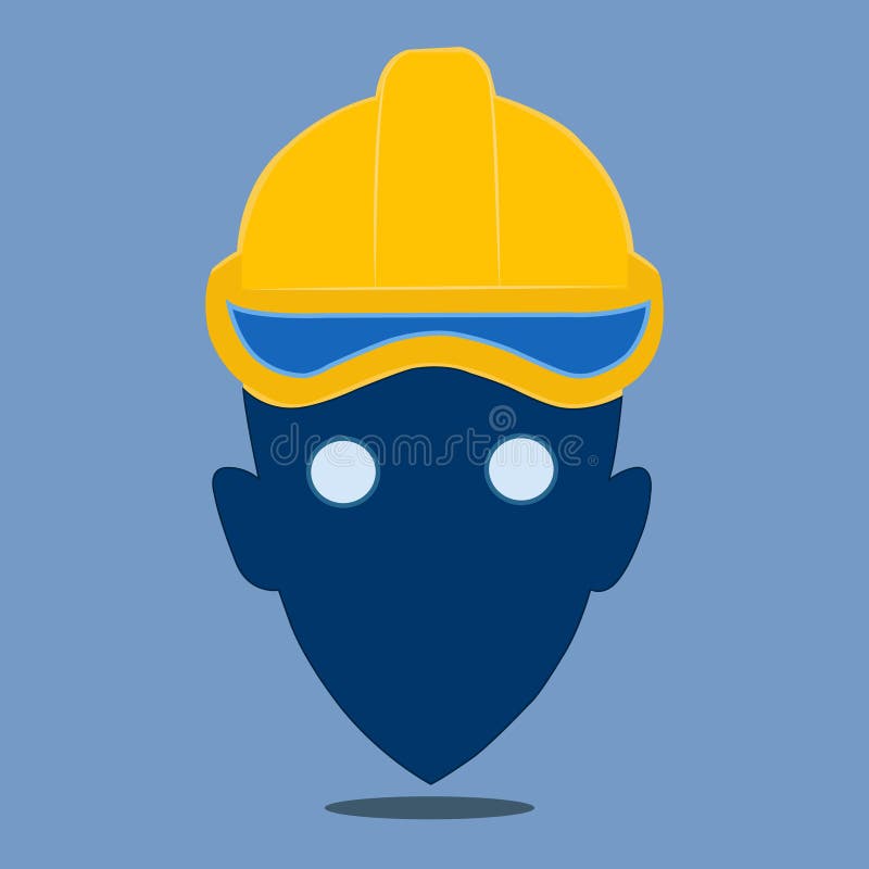 Profession of Construction Worker Head Short Vector Avatar Art Stock ...