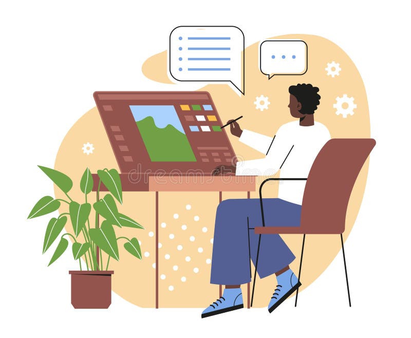 Profession Digital or Graphic Designer Stock Vector - Illustration of ...