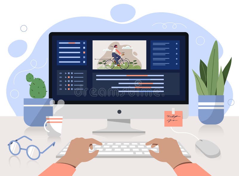 Profession of Graphic Animator or Editor Stock Vector - Illustration of ...