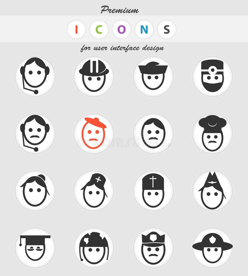 Profession icon set stock illustration. Illustration of captain - 88888770
